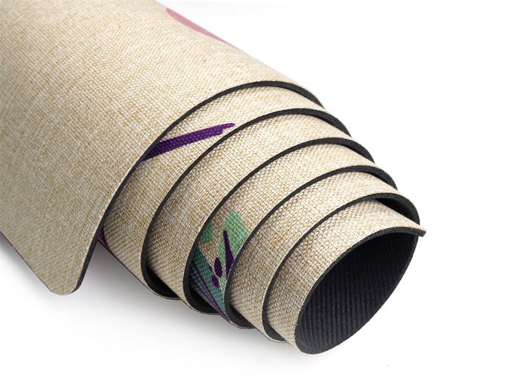 Export Natural Rubber Linen Yoga Exercise Mat