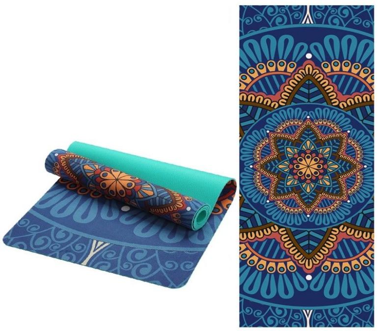 Premium Lotus Pattern Suede TPE Yoga Mat Exporter China